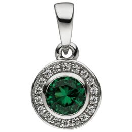 Jobo Damen Kettenanh&auml;nger "Anh&auml;nger rund", Silber 925 (Sterlingsilber), silber, Silber 925 (Sterlingsilber), Schmuckanh&auml;nger, 925 Silber mit Zirkonia