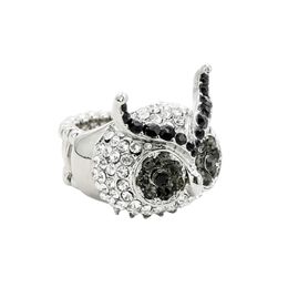Damen Fingerring "Eule", Messing, silber, Collezione Alessandro, Messing, Fingerringe
