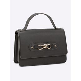 Heine Damen Handtasche, schwarz, Metall, Viskosemischung, unifarben, Taschen