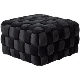Hocker Jahnke, B:78cm H:42,5cm T:78cm, schwarz, Flur, Hocker, "WEB ART M", Hocker, Couchtisch, Beistelltisch gepolstert in edler Flechtoptik