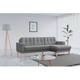 Sit & More Ecksofa SIT & MORE, B:279cm H:90cm T:167cm, grau, 100% PES, Wohnzimmer, Sofas, "Lavida L-Form", wahlweise mit Kippfunktion und Bettkasten