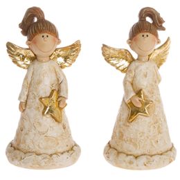 Engelfigur "Weihnachtsdeko", B/H/T: 15cm, beige, MyFlair M&Ouml;BEL & ACCESSOIRES, Dekofiguren, goldfarben dekoriert