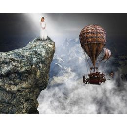 papermoon Fototapete "Surreale Steampunk-Liebeshoffnung", B/L: 4m x 2,6m, Bahnen: 8 Stk., bunt, Schlafzimmer, Tapeten