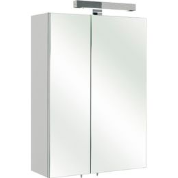 Spiegelschrank SAPHIR, B:50cm H:70cm T:20cm, wei&szlig;, Holzwerkstoff, Badezimmer, Schr&auml;nke, "Quickset 311 Badschrank, 2 Spiegelt&uuml;ren, 2 Einlegeb&ouml;den, 50