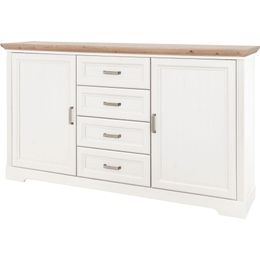 Kombikommode Schlafkontor, B:164cm H:90cm T:41cm, braun, MDF, Spanplatte, Schlafzimmer, Sideboards, "Jasmin II", im Landhausstil