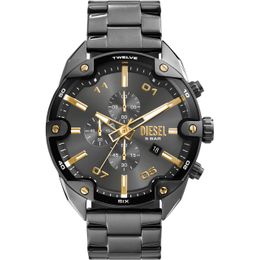 Diesel Herren Chronograph "SPIKED", schwarz, Armbanduhren, Quarzuhr, Armbanduhr, Herrenuhr, Stoppfunktion, Edelstahlarmband