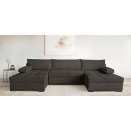 Wohnlandschaft OTTO HOME, H:41cm T:161cmanthrazit, 100%Polyester, Sofas, "Home System U-Form, von B: 269-352 cm w&auml;hlbar, 6 Varianten zur Auswahl",