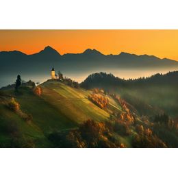 papermoon Fototapete "Photo-Art KRZYSZTOF BROWKO, SLOWENISCHER HERBST", B/L: 4,5m x 2,8m, Bahnen: 9 Stk., bunt, Schlafzimmer, Tapeten