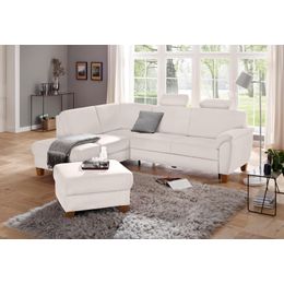 Ecksofa Home Affaire, B:250cm H:89cm T:201cm, beige, Struktur ( 100% Polyester);Struktur fein ( 100% Polyester);Luxus-Microfaser ALTARA NUBUCK (100%
