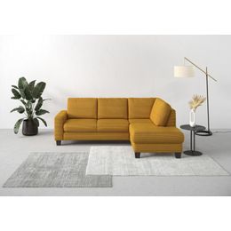 Ecksofa Home Affaire, B:236cm H:91cm T:170cm, gelb, 100% Polyester, Wohnzimmer, Sofas, "Summer L-Form", mit Ottomane, mit oder ohne Bettfunktion und