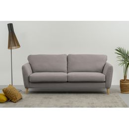 3-Sitzer Home Affaire, B:206cm H:88cm T:90cm, grau, 100% Polyester, Sofas, "MARSEILLE 3er Sofa 206 cm, Cord, Flachgewebe, Struktur, Webstoff",