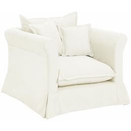 Sessel Home Affaire, B:98cm H:93cm T:100cm, beige, Webstoff (50% Baumwolle, 50% Polyester), Wohnzimmer, Sessel, "Luise", Hussenoptik