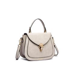 Damen Umh&auml;ngetasche "Alessa", Collezione Alessandro, beige, Lederimitat, Taschen, mit aufgesetztem Steckfach