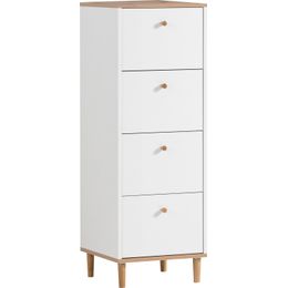 Kommode Schildmeyer, B:40,1cm H:115,7cm T:40cm, wei&szlig;, FSC-zertifizierter Holzwerkstoff, Schlafzimmer, Sideboards, "Hilda", 4 Schubladen