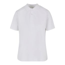 Poloshirt Urban Classics "Urban Classics Ladies Sorona Polo Tee", Damen, Gr. 4XL, wei&szlig;, 70% Baumwolle, 30% Polyester (Sorona), unifarben, normal, amerikanischer Ausschnitt, Shirts