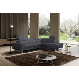 Ecksofa Egoitaliano, B:278cm H:100cm T:221cm, grau, Wohnzimmer, Sofas, "Candice, elegant, edel und bequem, erstklassiger Sitzkomfort, L-Form", inkl.