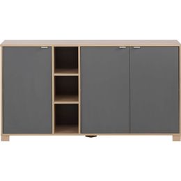 Midischrank Schildmeyer, B:144,5cm H:78,1cm T:39cm, grau, FSC-zertifizierter Holzwerkstoff, Schr&auml;nke, "Anouk", Solide Verarbeitung - Dieses Produkt