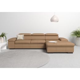 Ecksofa Home Affaire, B:286cm H:73cm T:174cm, braun, Luxus-Microfaser Lederoptik (100% Polyester);Luxus-Microfaser ALTARA NUBUCK (100%