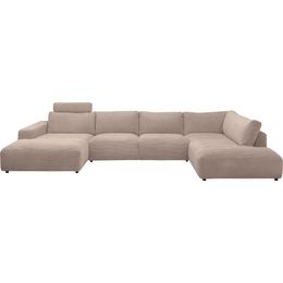 Wohnlandschaft Musterring, B:434cm H:81cm T:204cm, grau, Sofas, "Lucia U-Form", Verschiedene Farben, inkl. Kopfst&uuml;tze, Gesamtbreite 434 cm