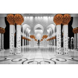 papermoon Fototapete "Photo-Art MASSIMO CUOMO, SHEIKH AL ZAYED GRAND MOSCHEE", B/L: 4,5m x 2,8m, Bahnen: 9 Stk., bunt, Schlafzimmer, Tapeten