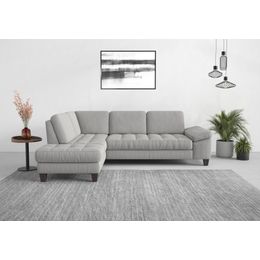 Sit & More Ecksofa SIT & MORE, B:261cm H:88cm T:179cm, silber, 90% Polyester 10%Polyamid, Wohnzimmer, Sofas, "Westham L-Form", mit Ottomane, mit oder ohne