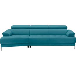 Ecksofa Egoitaliano, B:246cm H:99cm T:140cm, blau, Leder &raquo;BULL&laquo; (echtes Rindsleder). Geschliffenes, pigmentiertes und behandeltes Rindsleder mit