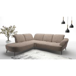 Sit & More Ecksofa SIT & MORE, B:302cm H:91cm T:270cm, braun, 100% Polyester, Wohnzimmer, Sofas, "Dance, L-Form, inkl. Sitztiefenverstellung", inkl. Click&Seat,