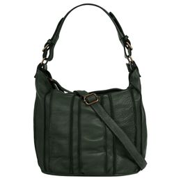 Samantha Look Damen Shopper, gr&uuml;n, Leder, leicht gl&auml;nzend, unifarben, Taschen, echt Leder, Made in Italy