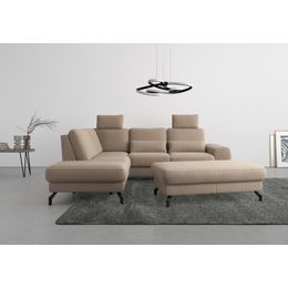 Sit & More Ecksofa SIT & MORE, B:260cm H:88cm T:226cm, grau, Wohnzimmer, Sofas, "Cinturo L-Form", inklusive Sitztiefenverstellung und Federkern, Sitzh&ouml;he 45 cm