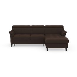 Sit & More Ecksofa SIT & MORE, B:257cm T:166cm, braun, 100% Polyester, Wohnzimmer, Sofas, "Marano L-Form", inklusive Kopfteilverstellung, wahlweise mit