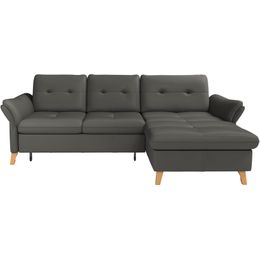 Sit & More Ecksofa SIT & MORE, B:268cm H:90cm T:176cm, grau, Wohnzimmer, Sofas, "G&ouml;teborg", Sitztiefenverstellung und Federkern, wahlweise mit Bettfunktion