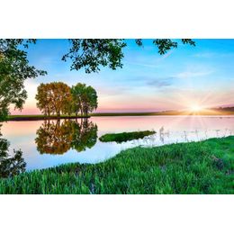 papermoon Fototapete "Fluss in Landschaft", B/L: 3,5m x 2,6m, Bahnen: 7 Stk., bunt, Schlafzimmer, Tapeten