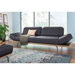 3-Sitzer, B:232cm H:117cm T:129cm, schwarz, CREATION BY ROLF BENZ, Leder OSKAR - echtes Leder;Flachgewebe DONNA (76% Polyester 24% Polyacryl), Sofas,