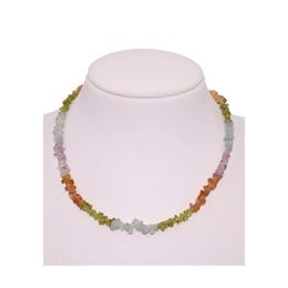 Firetti Damen Collier "Schmuck Geschenk Halsschmuck Halskette Edelstein Farbstein Peridot", Messing, L: 50 B: 6mm, bunt, Messing, B:6mm, Halsketten,