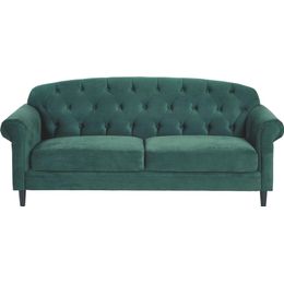 2-Sitzer, B:212cm H:87cm T:89cm, gr&uuml;n, ATLANTIC HOME COLLECTION, Samtvelours (100% Polyester), Sofas, "Carla", in Samtverloursbezug, mit Stauraum