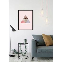 Komar Bild "Triangles Top Red", B/H/T: 30cm x 40cm, Formen Kunst, 1 Stk., bunt, Wohnzimmer, Bilder, Wandbild zur Dekoration - ohne Rahmen
