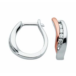 Adelia&acute;s ADELIA ́S Damen Paar Creolen "Damen 925 Silber Ohrringe Creolen mit Zirkonia &Oslash; 13,3 mm", Damen, Silber 925 (Sterlingsilber), silber, Silber 925