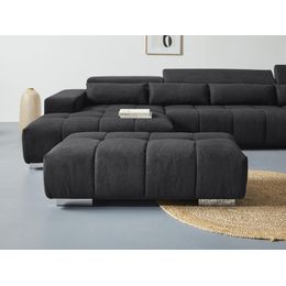 Hockerbank COTTA, B:134cm H:42cm T:70cm, schwarz, 100% Polyester, Hocker, "Orion"