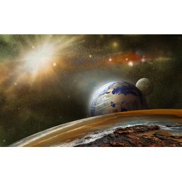 papermoon Fototapete "Planeten", B/L: 4,5m x 2,8m, Bahnen: 9 Stk., bunt, Schlafzimmer, Tapeten