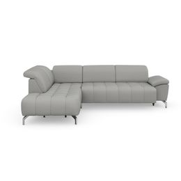 Sit & More Ecksofa SIT & MORE, B:272cm H:79cm T:220cm, silber, Wohnzimmer, Sofas, "Cool L-Form", wahlweise mit Kopfteilverstellung und Vorziehsitz, motorisch
