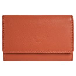 Samantha Look Damen Geldb&ouml;rse, orange, Leder, leicht gl&auml;nzend, unifarben, Kleinlederwaren, echt Leder