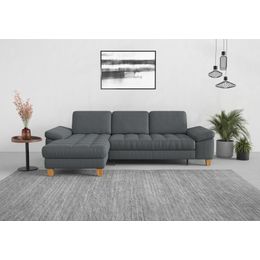 Sit & More Ecksofa SIT & MORE, B:275cm H:88cm T:172cm, grau, 100% Polyester, Wohnzimmer, Sofas, "Westham L-Form", mit Recamiere, mit oder ohne Bettfunktion,