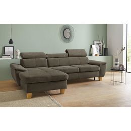 Ecksofa, B:280cm H:79cm T:167cm, grau, exxpo - SOFA FASHION, Luxus-Microfaser Vintageoptik (100% Polyester);Webvelours (92% Polyester, 8% Nylon),