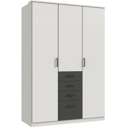 Kleiderschrank wimex, B:135cm H:199cm T:58cm, wei&szlig;, Jugendzimmer, Schr&auml;nke, "Cottbus, in wei&szlig; oder grau modern kombiniert mit graphitfb.Schubladen",