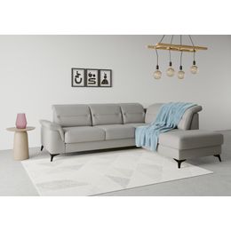 Sit & More Ecksofa SIT & MORE, B:251cm H:85cm T:220cm, grau, 100% Polyester, Wohnzimmer, Sofas, "Sinatra L-Form", mit Ottomane, optional mit Kopfteilverstellung