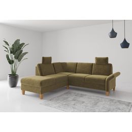 Ecksofa Home Affaire, B:240cm H:90cm T:216cm, gr&uuml;n, 100% Polyester, Wohnzimmer, Sofas, "Rochelle, L-Form", wahlweise mit Armteilverstellung,