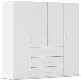 Dreht&uuml;renschrank Rauch, B:201cm H:197cm T:60cm, wei&szlig;, Holzwerkstoff, Schr&auml;nke, "Kleiderschrank Schrank Garderobe Schlafzimmerschrank EVELYN", in