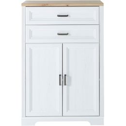 Aktenschrank Innostyle, B:86cm H:127cm T:38cm, wei&szlig;, ABS-Kunststoff, Dekorfolie, FSC-zertifizierter Holzwerkstoff, Hartfaserplatte, Kunststoff,
