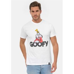 Recovered Damen T-Shirt "Disney Goofy", wei&szlig;, Gr. S, bedruckt, 100% Baumwolle, Shirts, mit coolem Goofy-Print