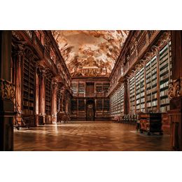 papermoon Fototapete "ARCHITEKTUR-ALTE BIBLIOTHEK", B/L: 3,5m x 2,6m, Bahnen: 7 Stk., bunt, Schlafzimmer, Tapeten